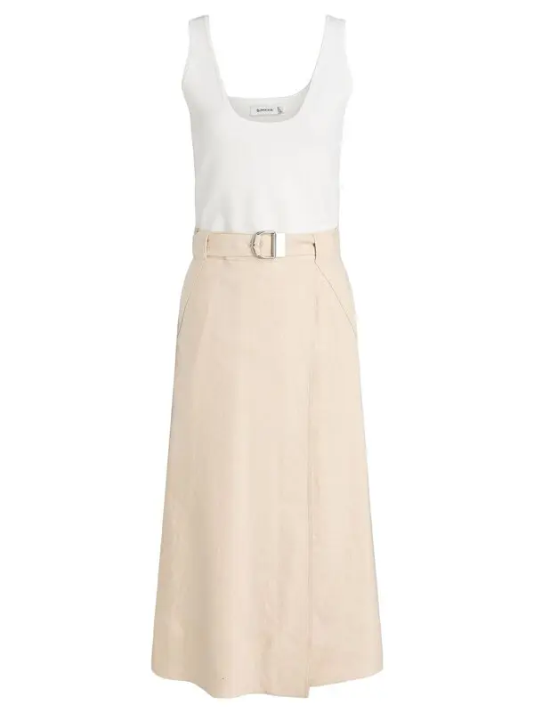 Simkhai Camden Belted Midi Dress - White