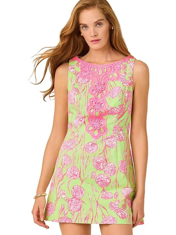 LILLY PULITZER Elanie Skirted Shift Romper - Pistachio Macaron Alina