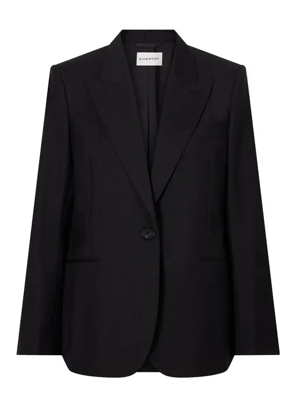 Givenchy Pinstriped Wool Blazer - Black
