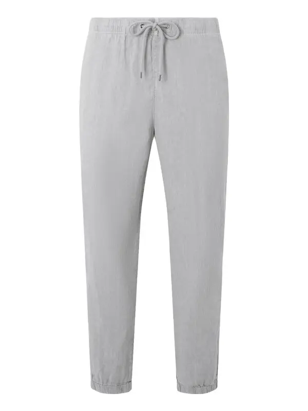 JAMES PERSE Straight-leg Linen-blend Canvas Trousers - Gray