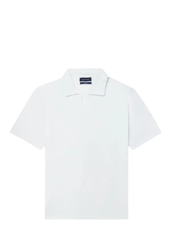 Thom Sweeney Terry-cotton Polo Shirt - Blue