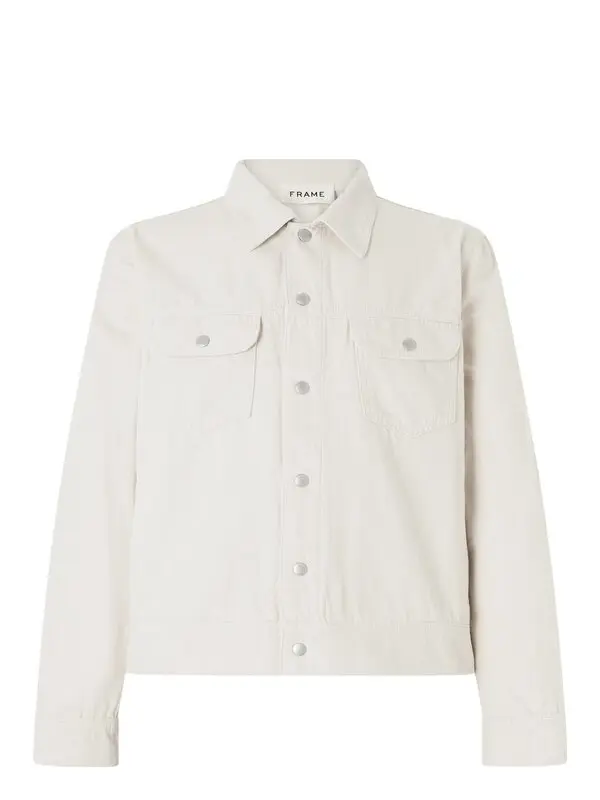 FRAME Cotton Trucker Jacket - Neutrals