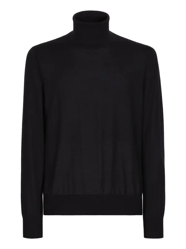 Dolce & Gabbana Extra-fine Cashmere Turtleneck Sweater - Blue