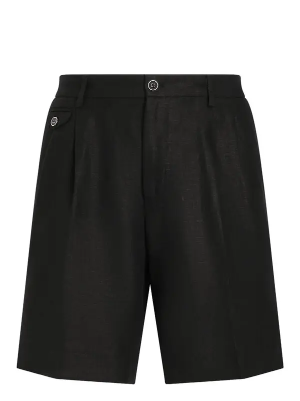 Dolce & Gabbana Tailored Linen Shorts - Black