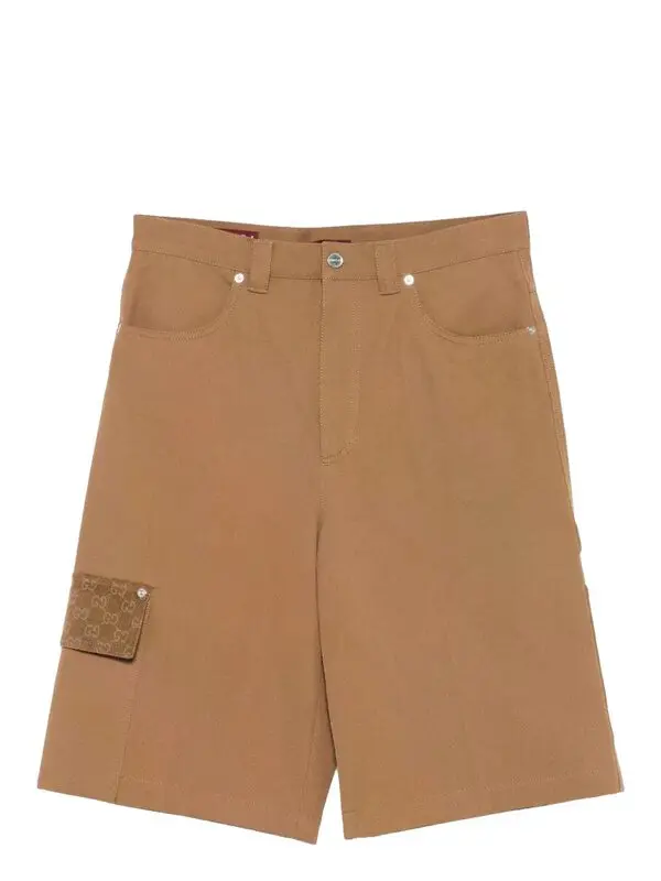 Gucci Gg-motif Multiple-pocket Shorts - Brown