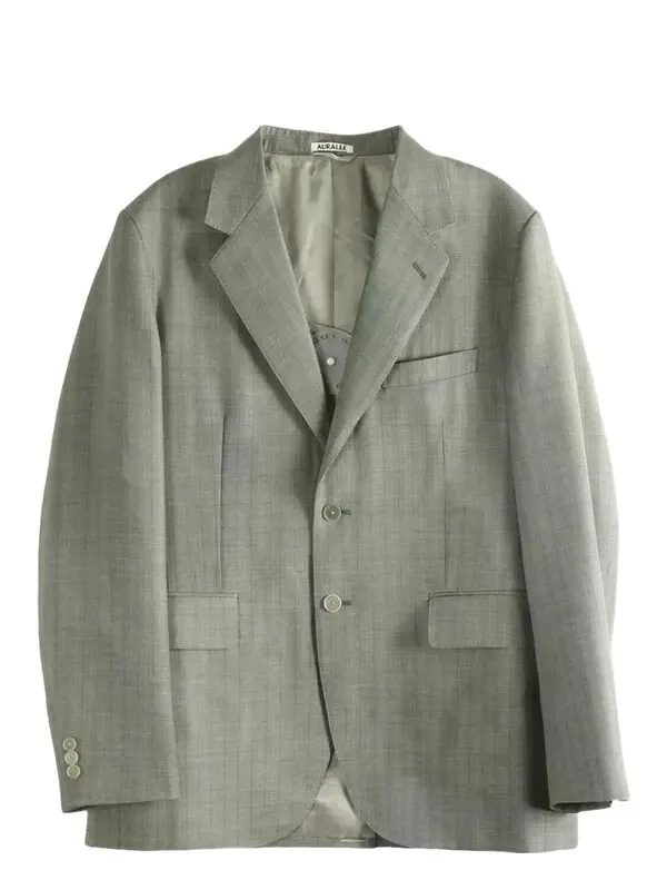 Auralee Check-pattern Wool Jacket - Green