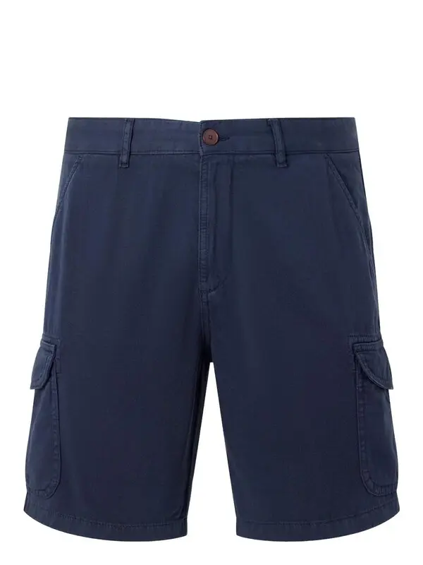 Mr P. Straight-leg Organic Cotton-twill Cargo Shorts - Blue