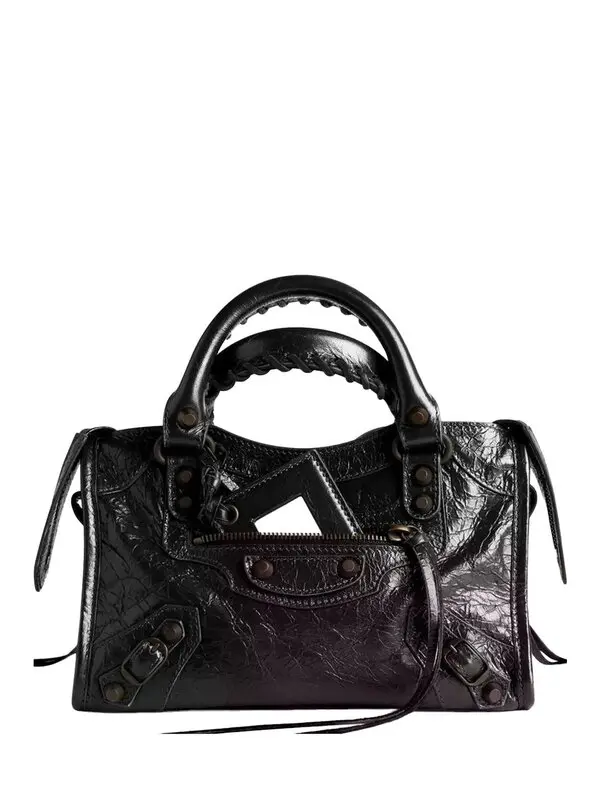 Balenciaga Mini Le City Lambskin Tote - Black