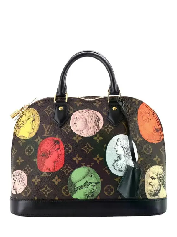 LOUIS VUITTON Alma Handbag Fornasetti Cameo Monogram Canvas Pm Satchel - Brown