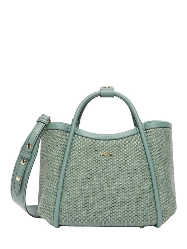 Max Mara Raffia-effect Mini Bag - Green