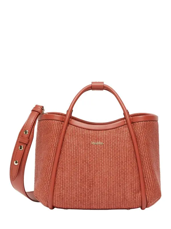 Max Mara Raffia-effect Mini Bag - Orange