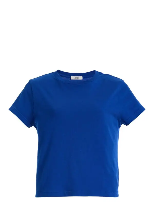 AGOLDE Adine Shrunken Cotton T-shirt - Blue