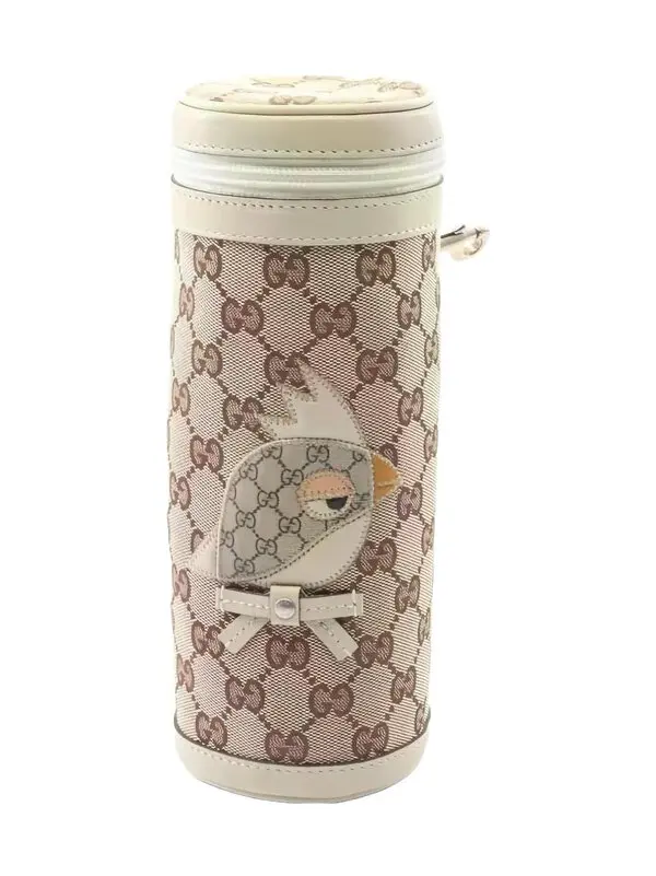 Gucci 2010s Canvas Leather Bottle Case - Neutrals