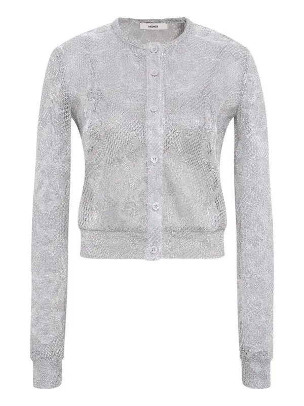 SIEDRES Poli Jacquard Knit Cardigan - Silver