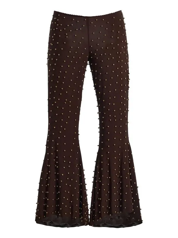 SIEDRES Jeslynn Embellished Flare Pants - Brown