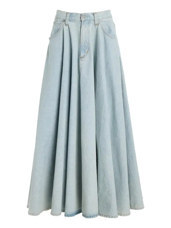 AGOLDE Otto Denim Maxi Skirt - Light Wash