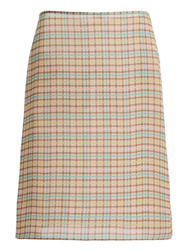 SIEDRES Colette Checked Georgette Midi Skirt - Multi