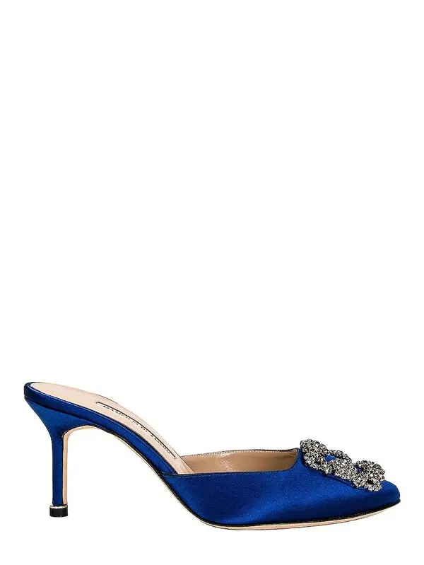 Manolo Blahnik Hangisimu 70 Mule - True Blue