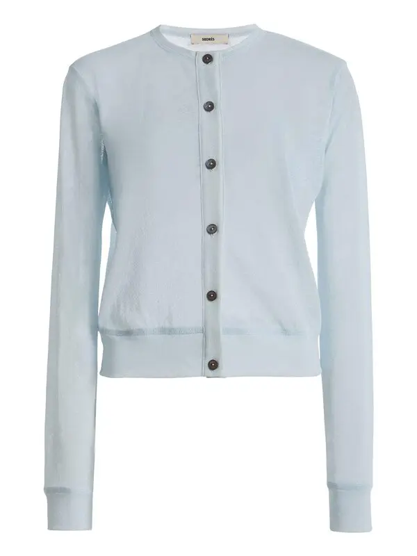 SIEDRES Poli Crewneck Cardigan - Blue