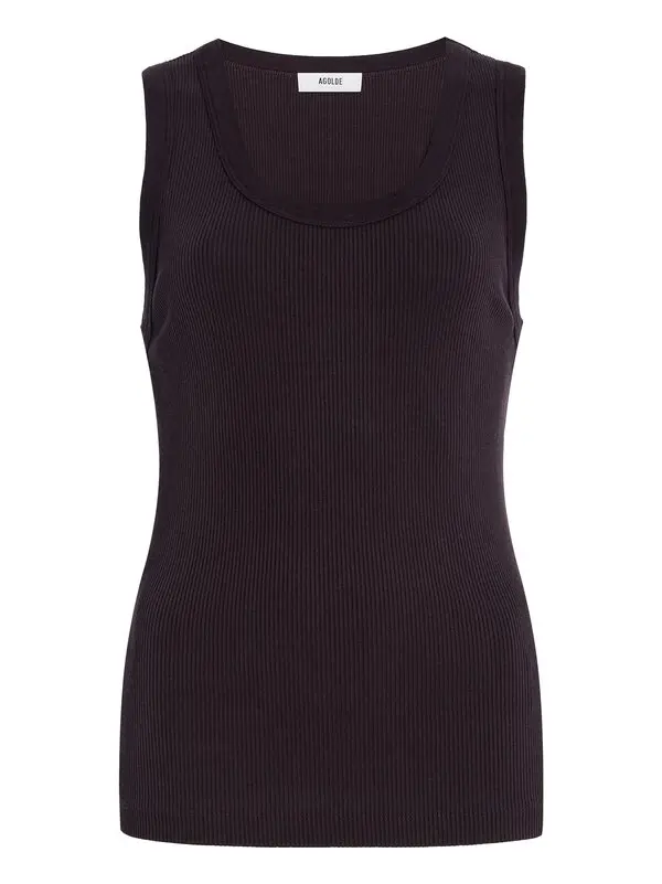 AGOLDE Poppy Cotton-blend Ribbed Tank Top - Purple