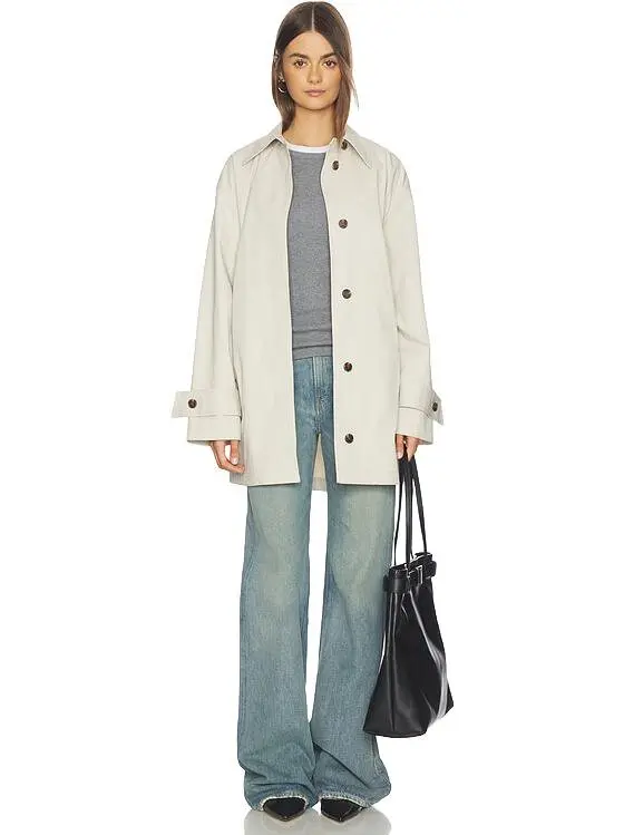 Theory Gabardine A-line Trench Coat - Beige