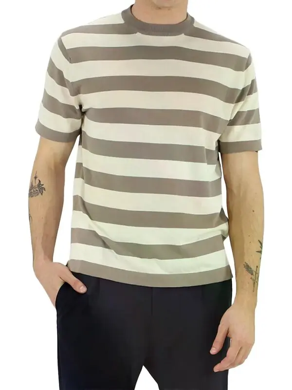 CRUNA Nizza Horizontal-stripe T-shirt - Neutrals