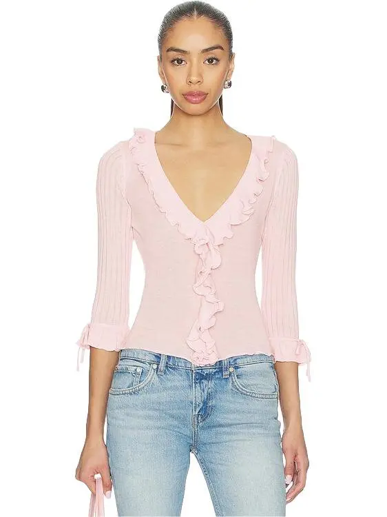 With Jéan Emily Knit Top - Pink