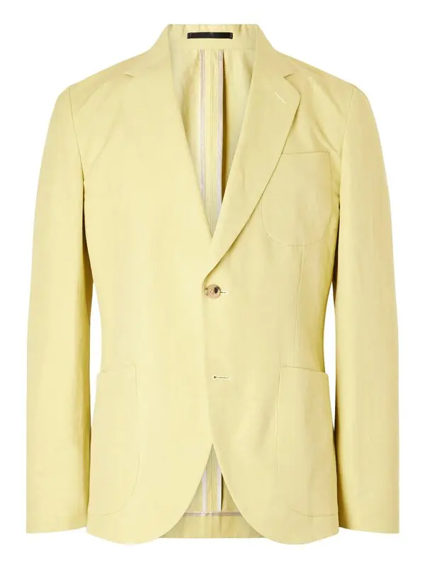Paul Smith Cotton And Linen-blend Blazer - Yellow