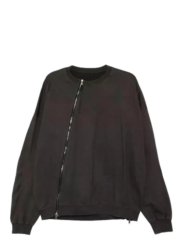 THE VIRIDI-ANNE Sweat Zip-up Cardigan - Grey