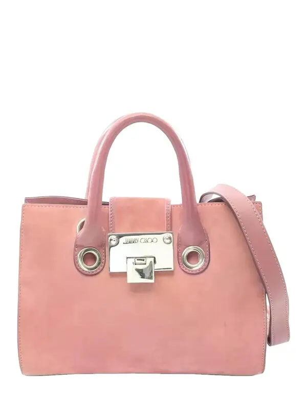 JIMMY CHOO 2000s Suede And Leather Handbag - Pink