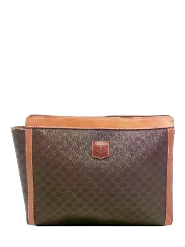 Celine 2000s Macadam Printed Clutch - Brown