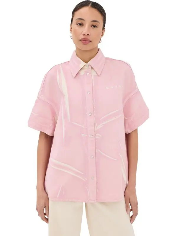 Marni Printed Twill Button-down Shirt - Pink Gummy
