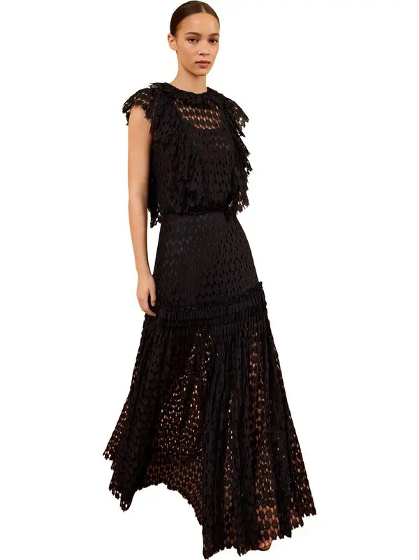 Ulla Johnson Aris Lace Maxi Skirt - Noir