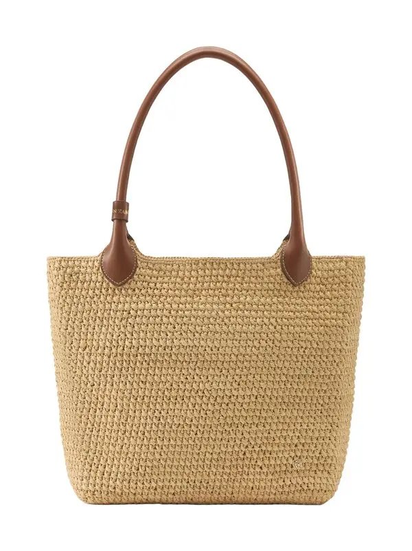 Helen Kaminski Ampara Crocheted Raffia Tote - Natural/cotto