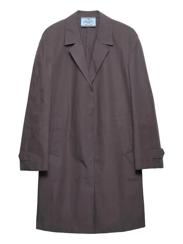 Prada Single-breasted Poplin Coat - Hematite