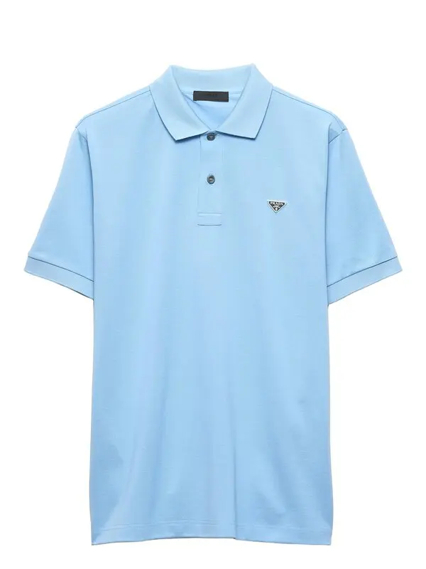 Prada Piqué Polo Shirt - Light Blue