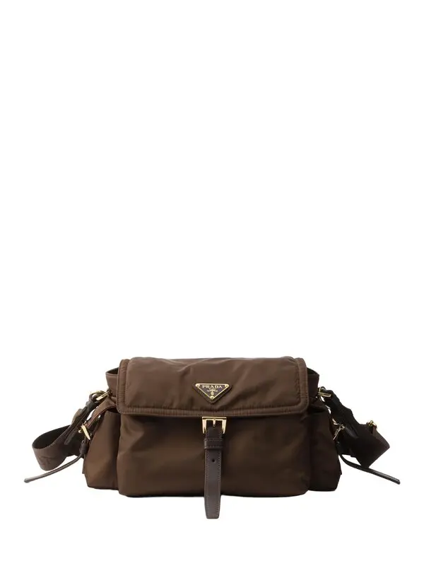Prada Re-nylon Shoulder Bag With Flap - Sienna
