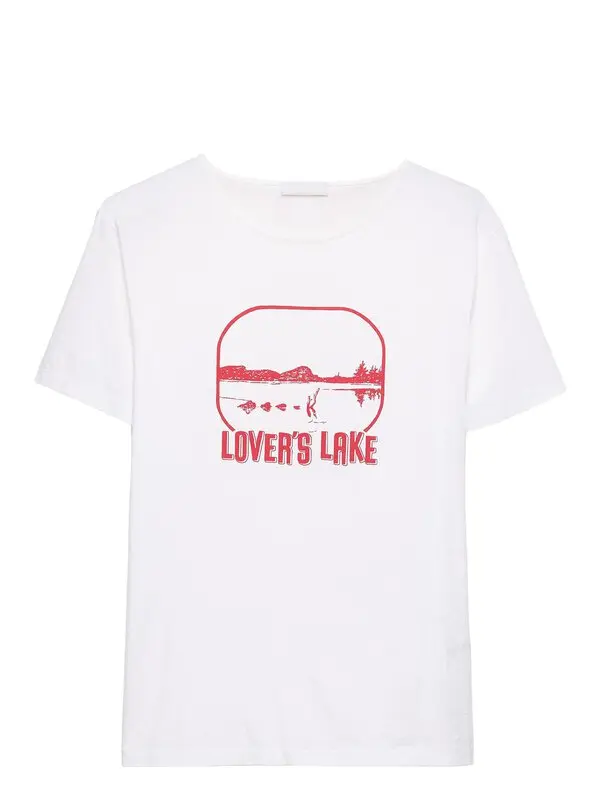 Prada Printed Cotton T-shirt - White/red
