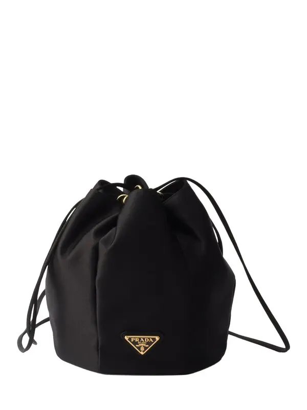 Prada Satin Mini Bucket Bag - Black