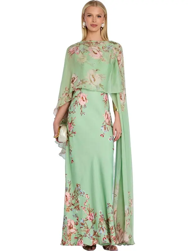 Hemant & Nandita Ezra Bias Maxi Dress - Green
