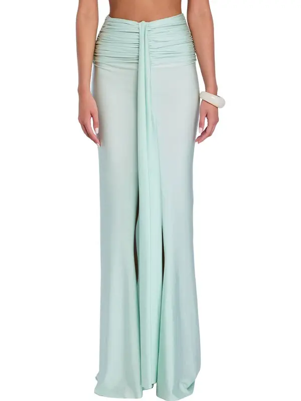 SHANI SHEMER Marcella Maxi Skirt - Aqua Blue
