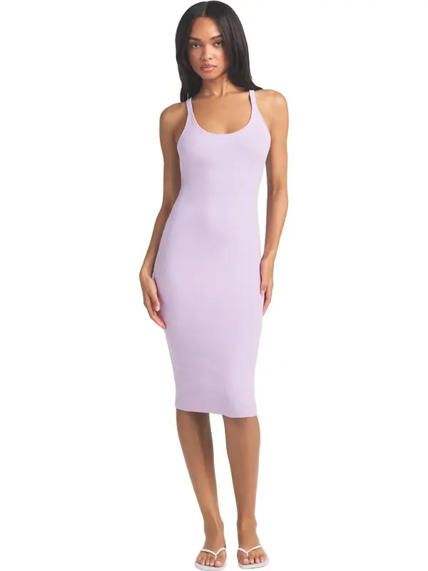 SKIMS Tank Midi Dress In Cotton Rib - Sugar Plum