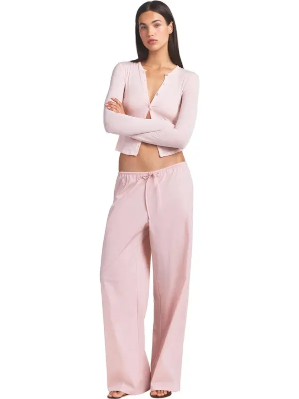 SKIMS Poplin Straight-leg Pants - Dusty Pink