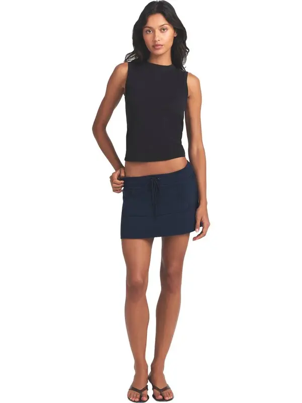 SKIMS Drapey French Terry Mini Skirt - Navy