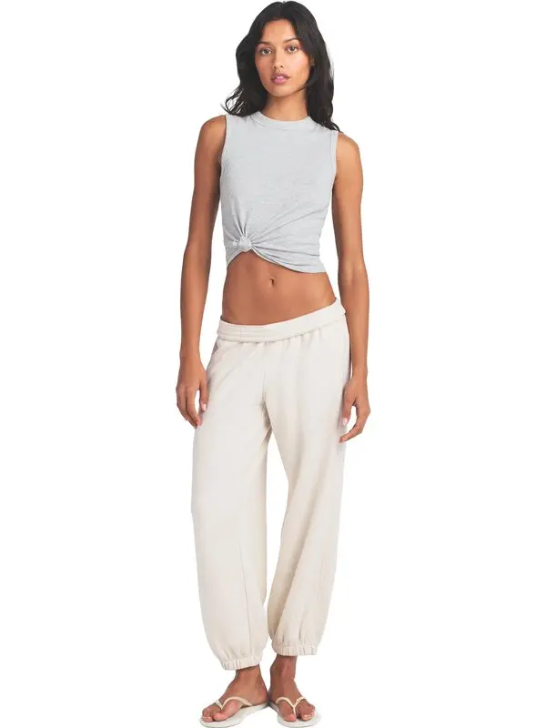 SKIMS Cropped Drapey French Terry Jogger Pants - Buff
