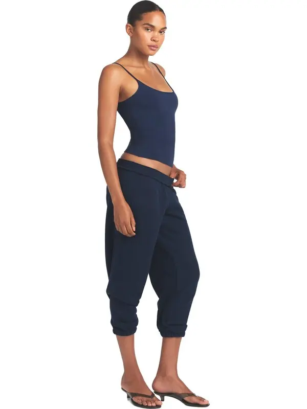 SKIMS Drapey French Terry Cropped Jogger Pants - Navy