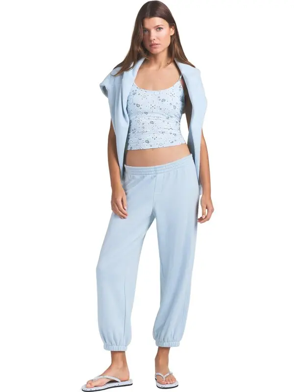 SKIMS Drapey French Terry Cropped Jogger Pants - Powder Blue
