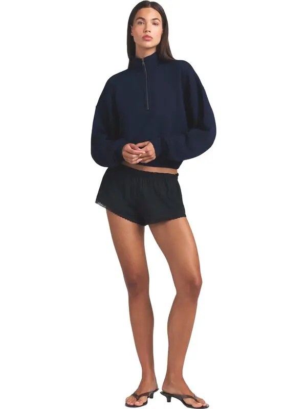 SKIMS Drapey French Terry Half Zip Pullover - Navy