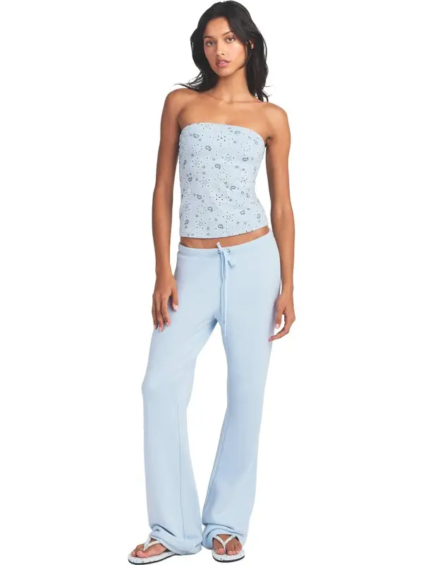 SKIMS Drapey French Terry Straight Leg Pants - Powder Blue