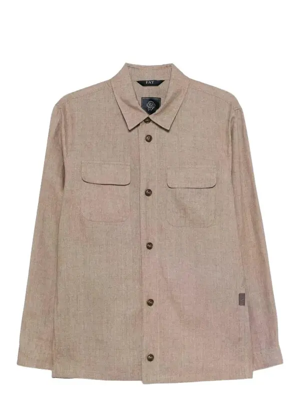 FAY Linen Chest-pocket Shirt - Neutrals